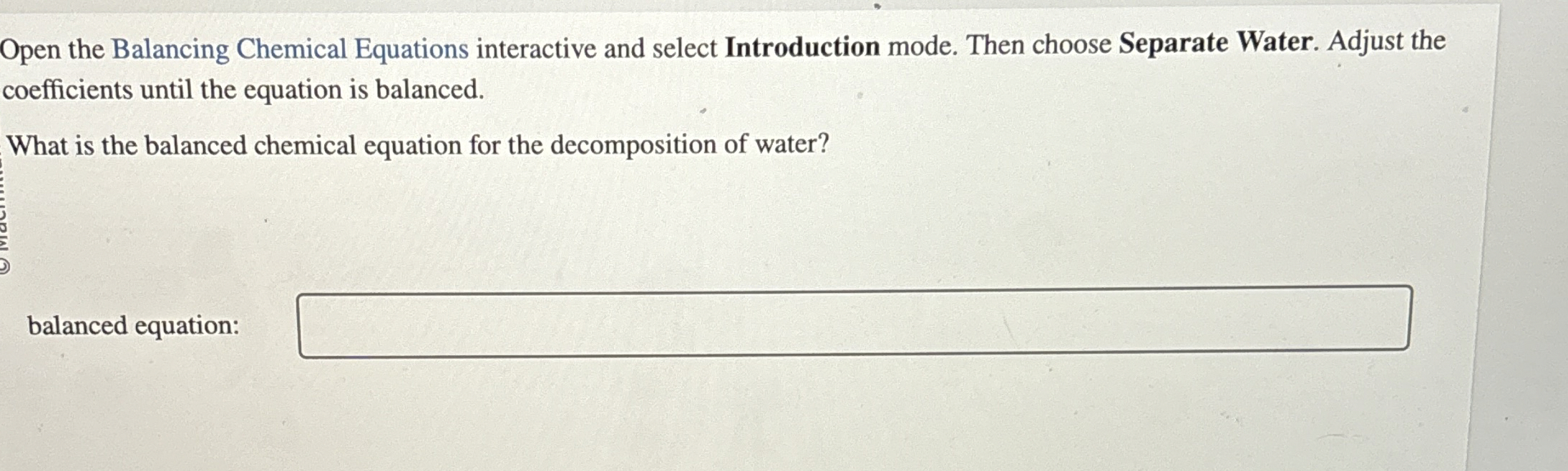 Solved Open the Balancing Chemical Equations interactive and | Chegg.com