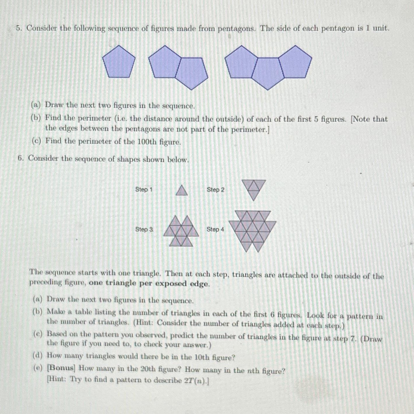 Solved Consider the following sequence of figures made from | Chegg.com