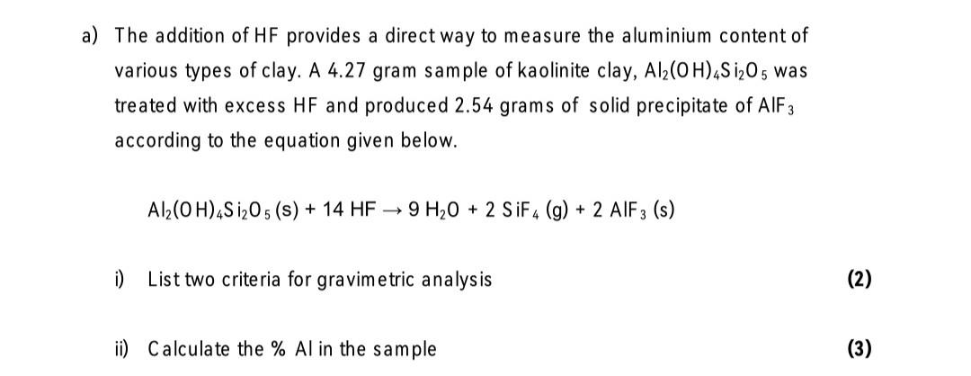 Solved a) The addition of HF provides a direct way to | Chegg.com