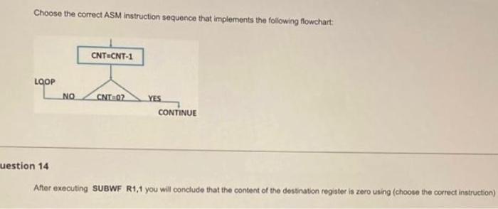 Solved Choose The Correct Asm Instruction Sequence That