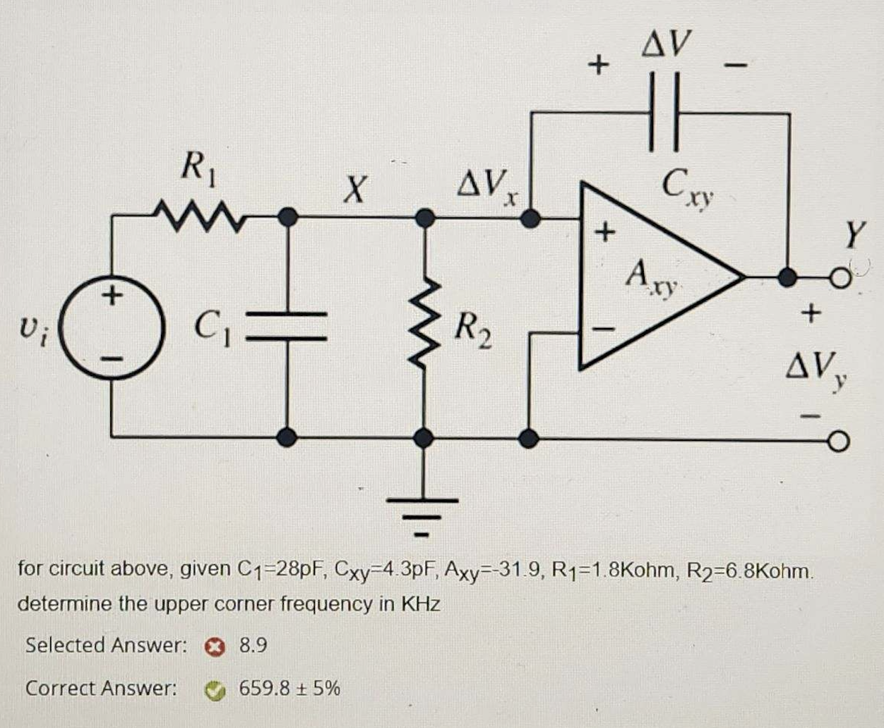 Solved for circuit above, given | Chegg.com