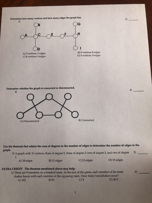 Solved Determine how ind how many edges the graph has OG CA | Chegg.com