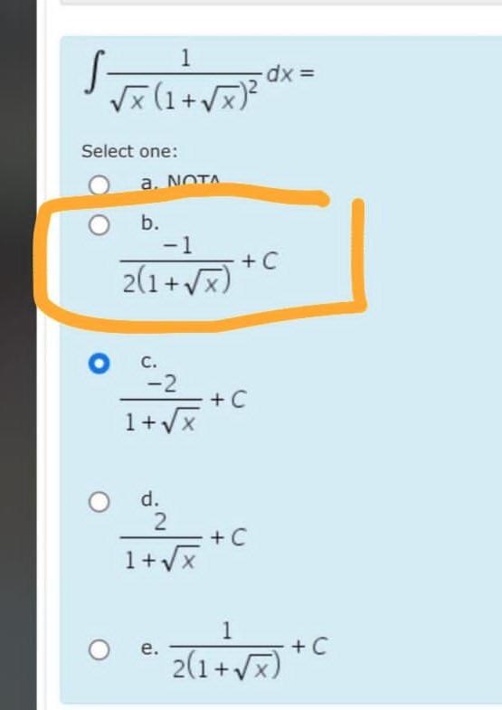 Solved ∫﻿﻿1x2(1+x2)2dx=Select one:a. | Chegg.com
