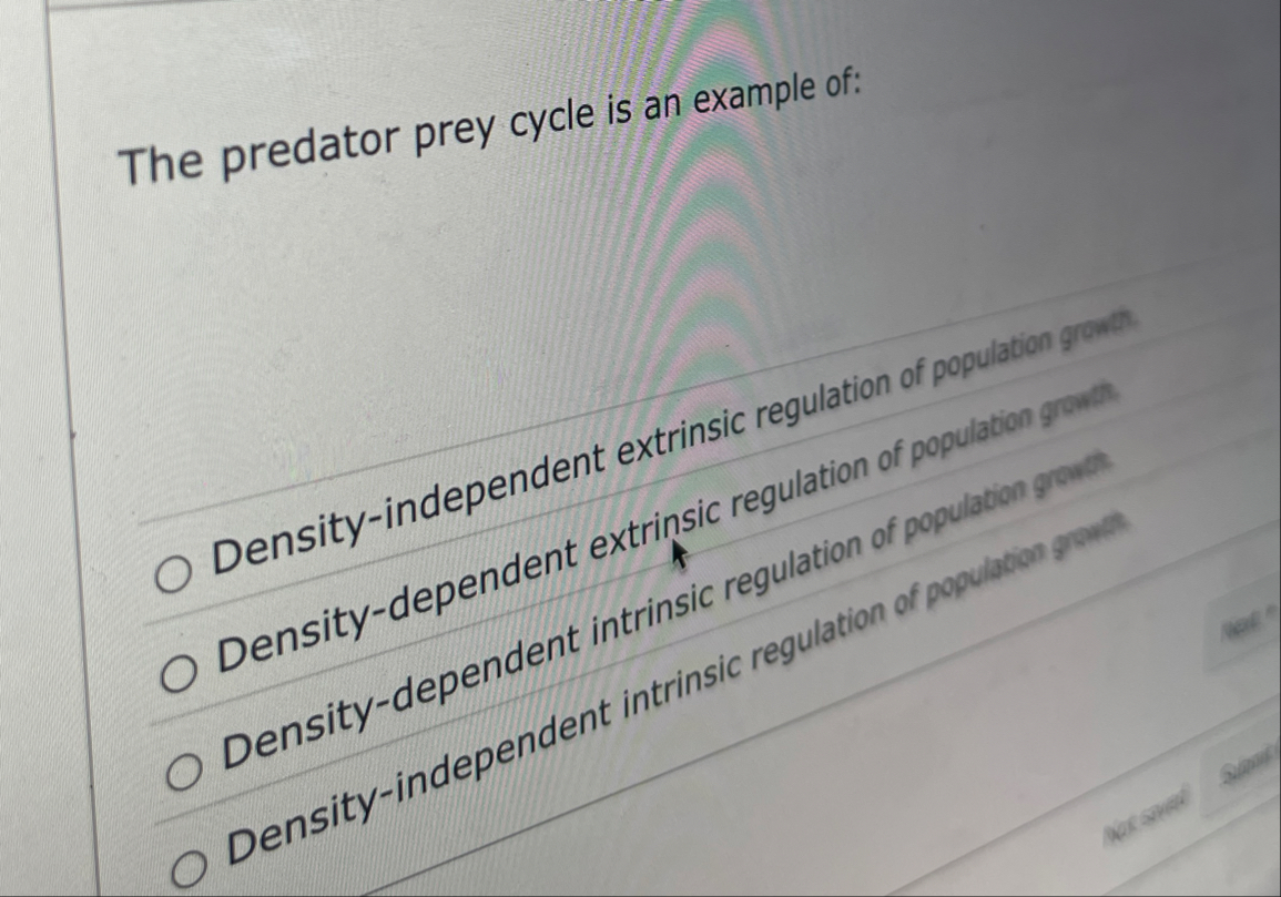 Solved The predator prey cycle is an example | Chegg.com