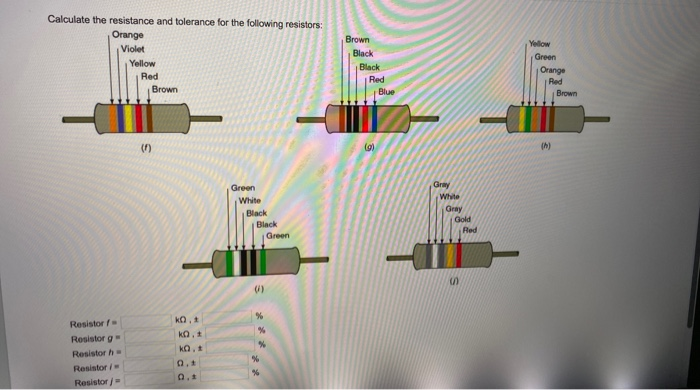 Solved Calculate the resistance and tolerance for the | Chegg.com