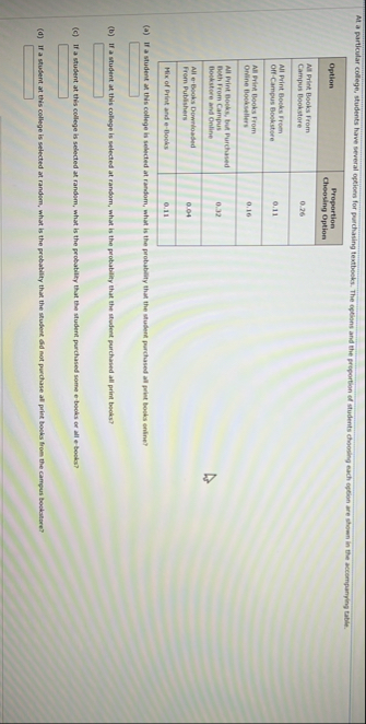 Solved \table[[Option,Proportion Choosing Option],[All Print | Chegg.com