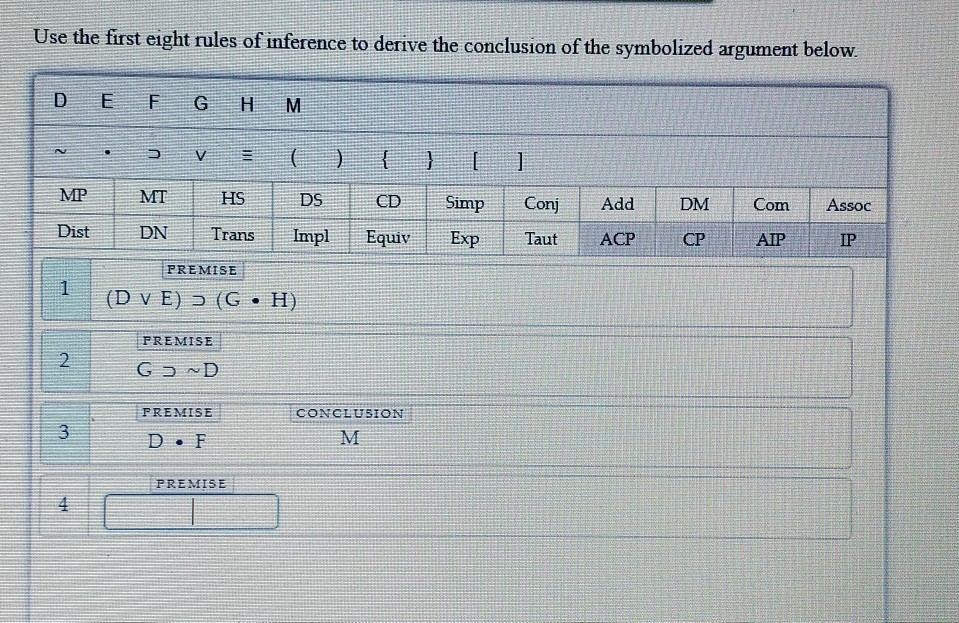 Solved Use the first eight rules of inference to derive the | Chegg.com