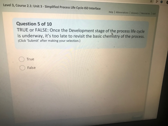 Solved Level 3, Course 2.1: Unit 3 - Simplified Process Life | Chegg.com