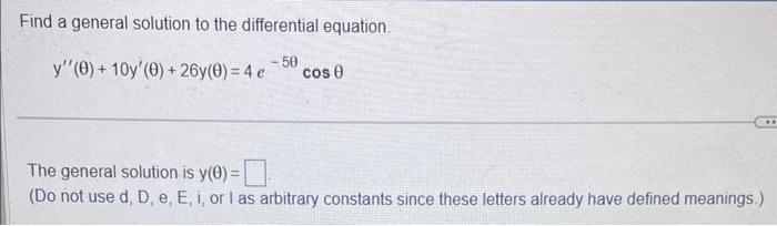 Solved Find a general solution to the differential equation. | Chegg.com