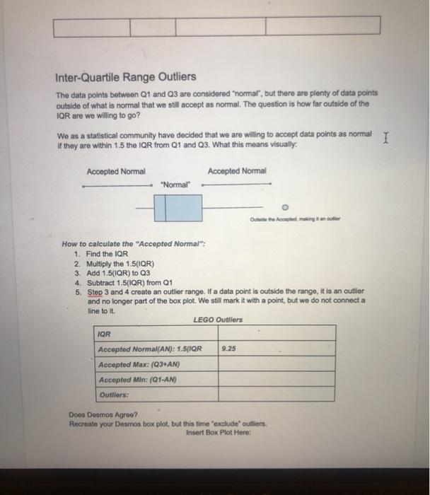 Solved LEGO Box Plot Desmos Box Plot Using Desmos create a | Chegg.com