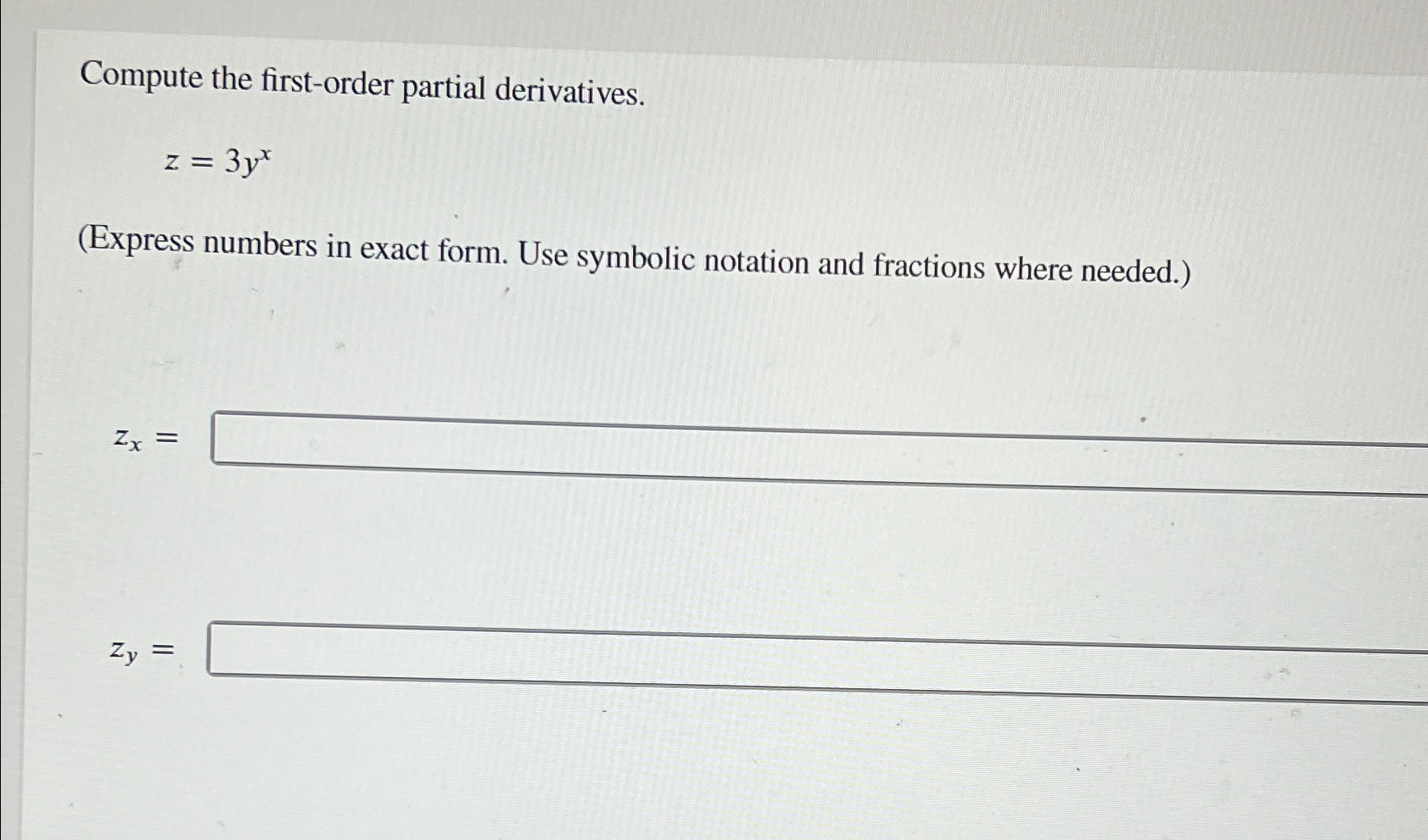 Solved Compute the first-order partial | Chegg.com