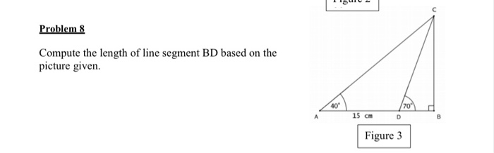 Solved Problem 8 Compute the length of line segment BD based | Chegg.com