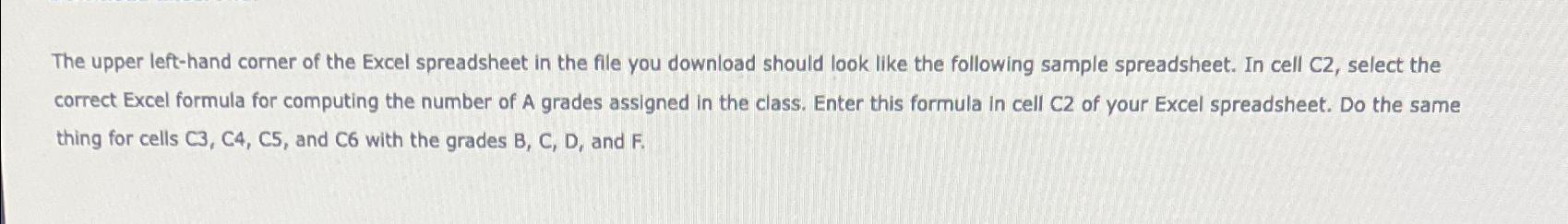 Solved The upper left-hand corner of the Excel spreadsheet | Chegg.com