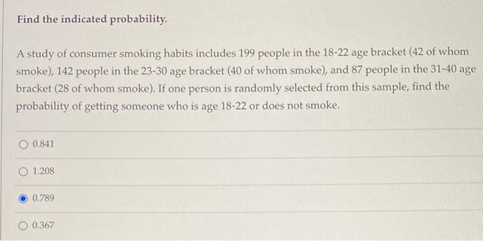 Solved Find the indicated probability. A study of consumer | Chegg.com