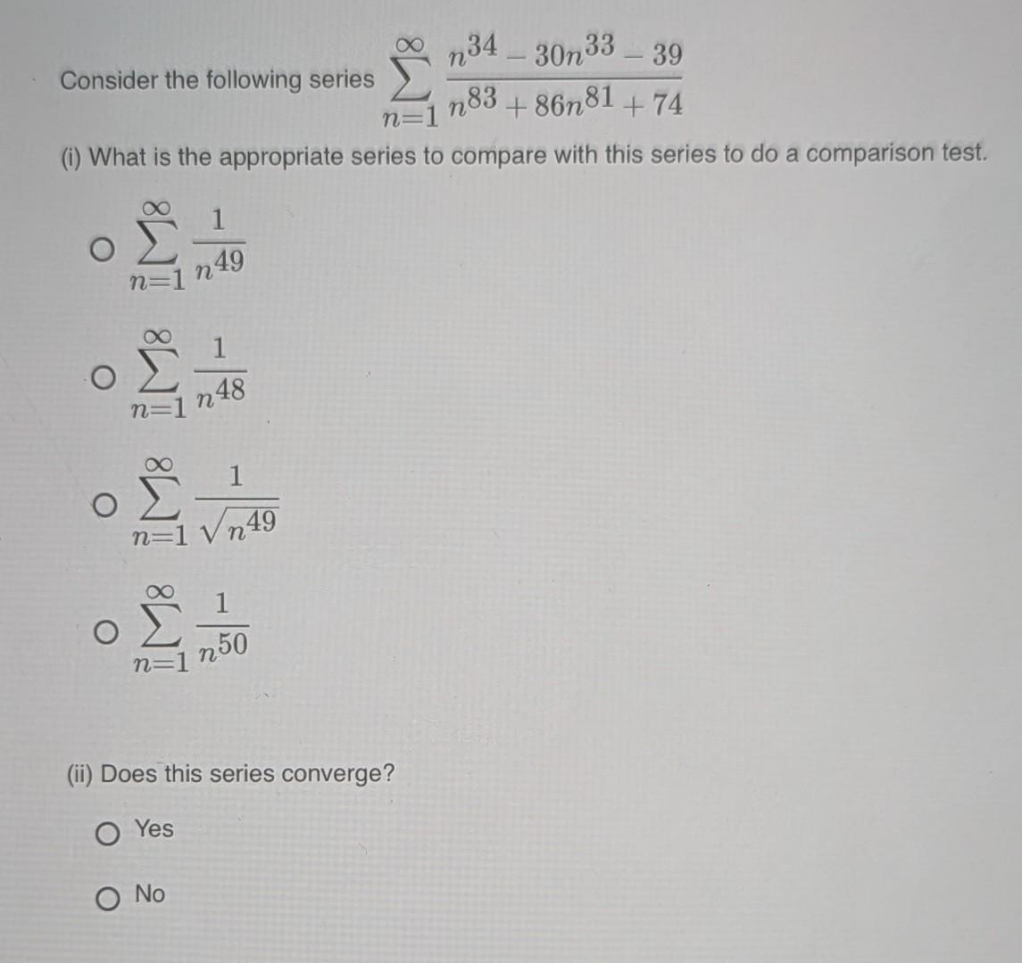 Solved Consider the following series | Chegg.com
