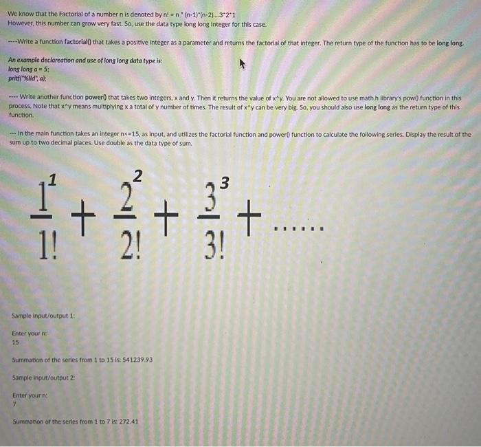 Solved 1!11+2!22+3!33+…… | Chegg.com