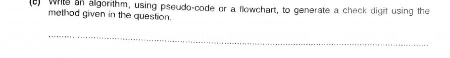 Solved A check digit for an 8-digit number is calculated by: | Chegg.com