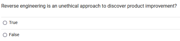 Solved Reverse engineering is an unethical approach to | Chegg.com