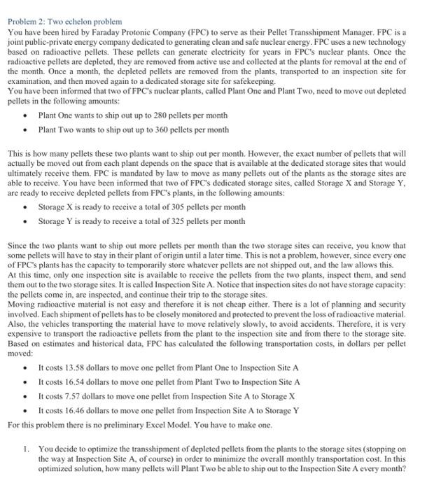 Solved Problem 2 Two Echelon Problem You Have Been Hired By 