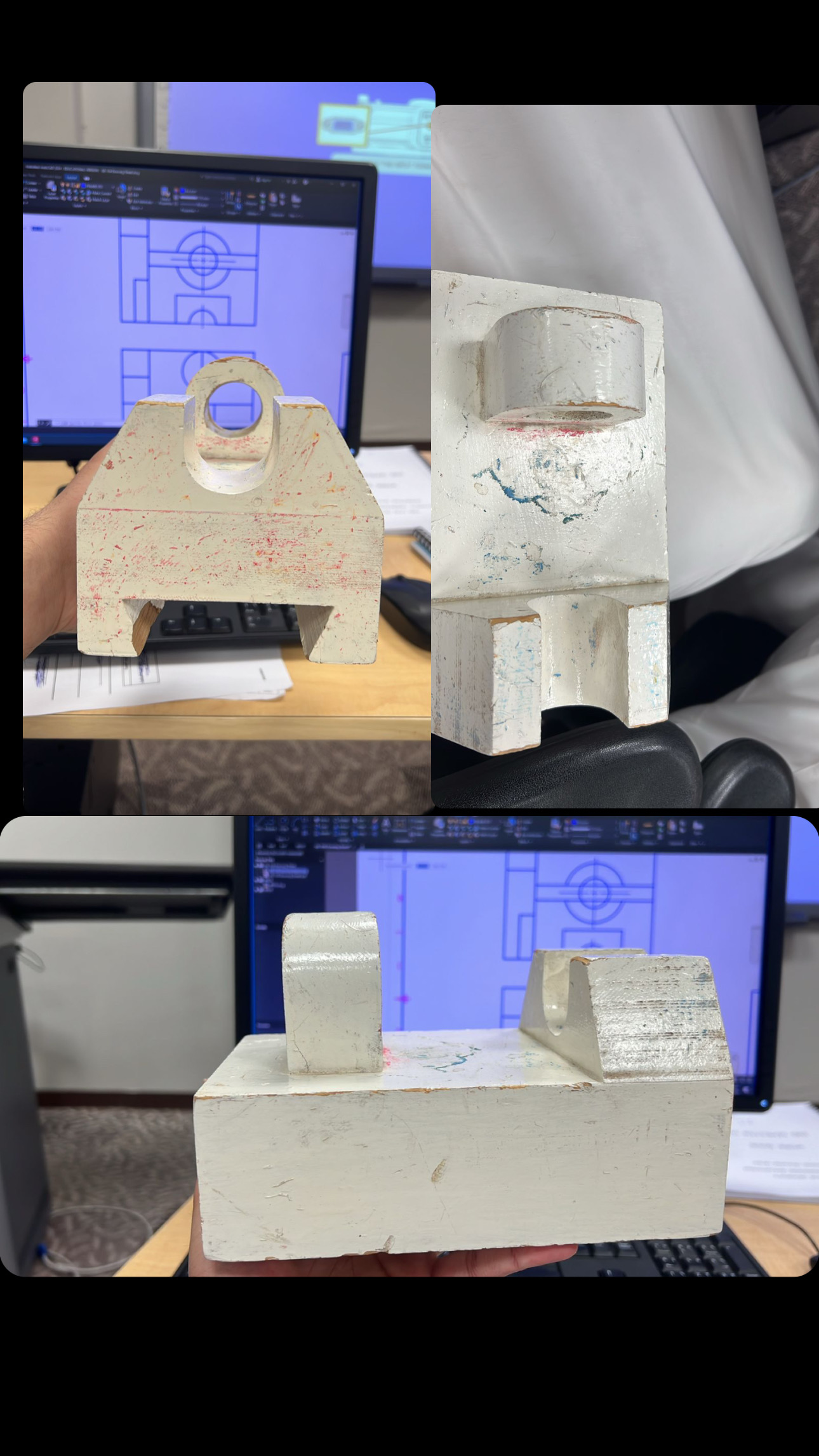 Solved Drawing this shape , ﻿front view , ﻿right side view , | Chegg.com