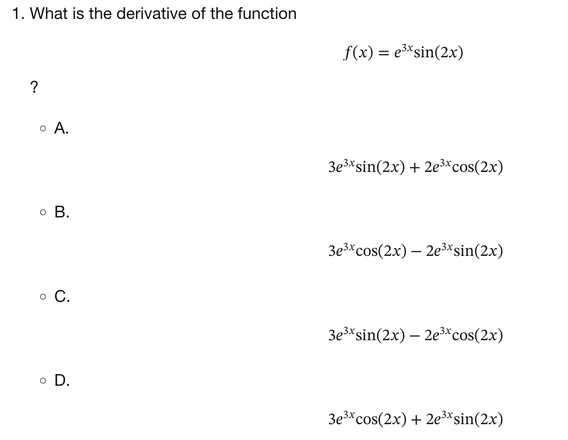 Solved What is the derivative of the | Chegg.com