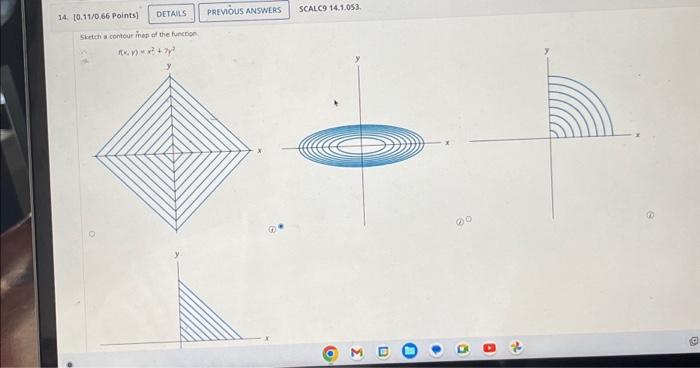Solved 14. [0.11/0.66 Points] DETAILS Sketch a contour map | Chegg.com