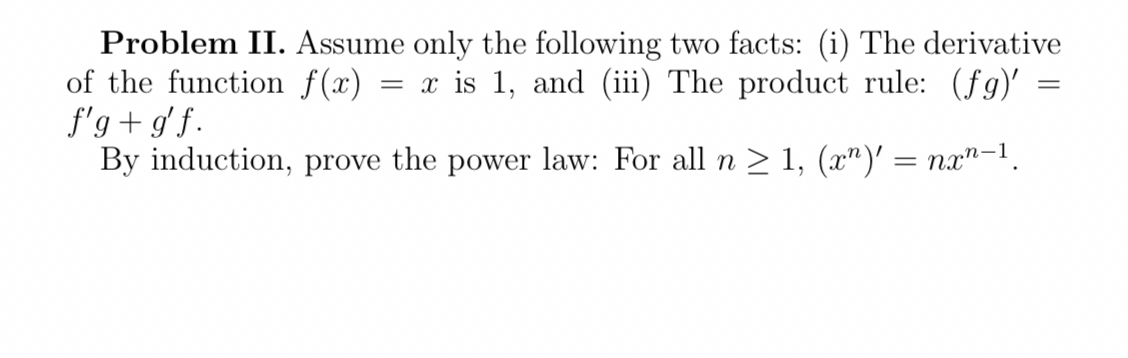 Solved Problem II. ﻿Assume only the following two facts: (i) | Chegg.com