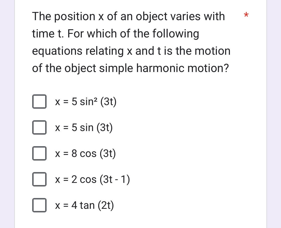 Solved The position x of an object varies with*time t. ﻿For | Chegg.com