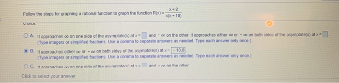 Solved Follow the steps for graphing a rational function to | Chegg.com