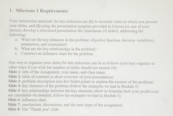 Here you can submit the deliverables for Milestone 1 | Chegg.com