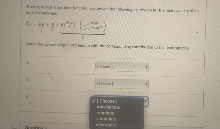 Solved Starting from the partition function, we derived the | Chegg.com