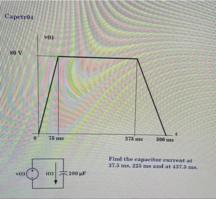 Solved Capctr04 Find the capacitor current at 37.5 ms,225 ms | Chegg.com
