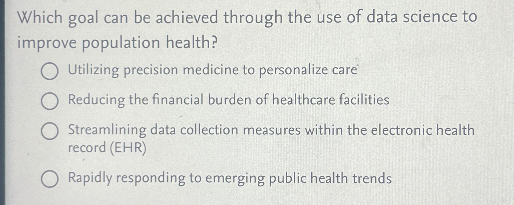 Solved Which goal can be achieved through the use of data | Chegg.com