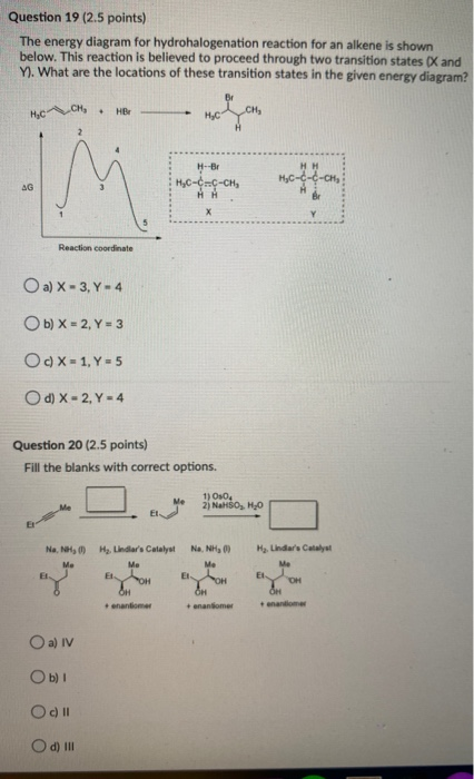 Solved Question 19 (2.5 points) The energy diagram for | Chegg.com