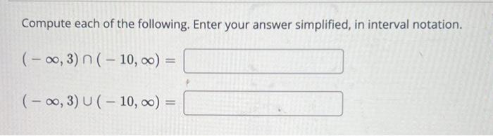 Solved Compute each of the following. Enter your answer | Chegg.com