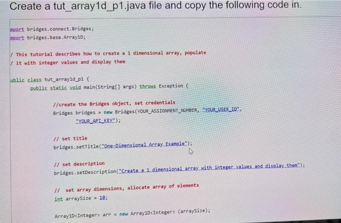 bridges. connect, Bridges; bridges,base.Array10; | Chegg.com