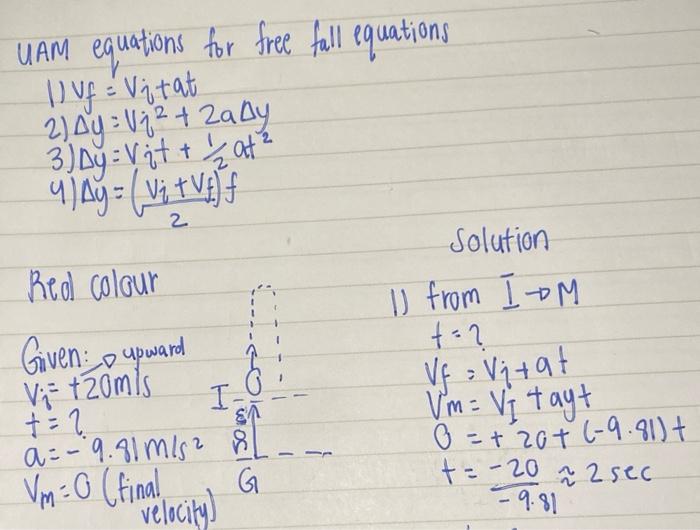 Solved kindly solve it using on of the UAM EQUATIONS i | Chegg.com