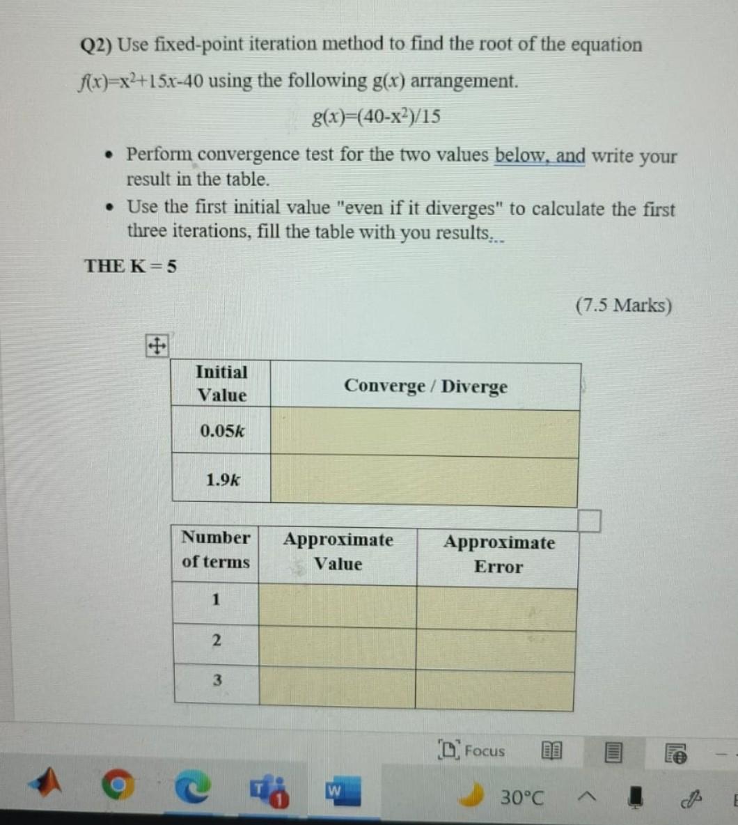 Solved Q2) Use fixed-point iteration method to find the root | Chegg.com