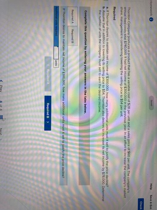 Solved Homework Seved Help Save & Exit Check Thornton | Chegg.com