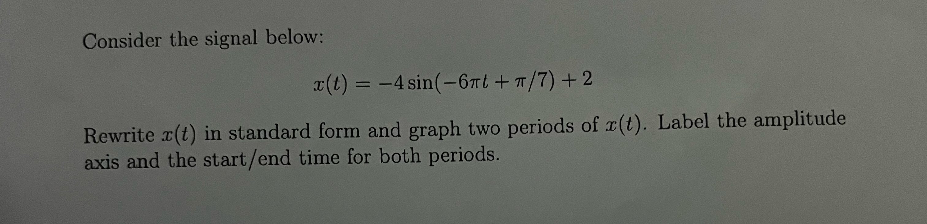 Consider the signal | Chegg.com