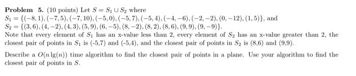 Solved Problem 5. (10 points) Let S = S₁ US₂ where S₁ = | Chegg.com