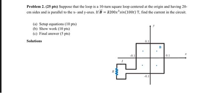 Solved Problem 2. (25 pts) Suppose that the loop is a | Chegg.com