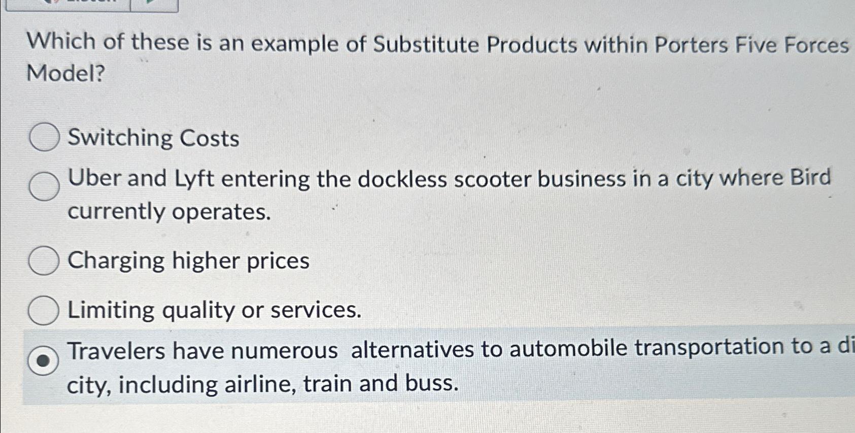 Solved Which of these is an example of Substitute Products | Chegg.com