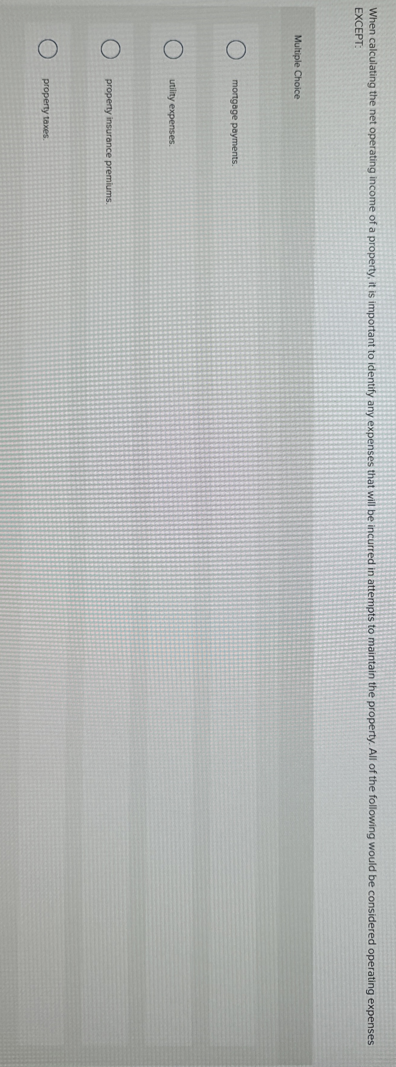 Solved When calculating the net operating income of a | Chegg.com