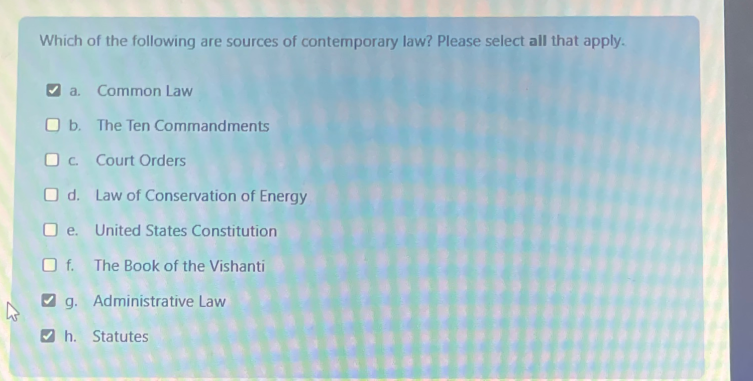 Solved Which of the following are sources of contemporary | Chegg.com