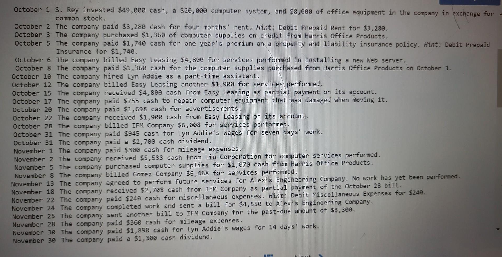 On October 1, 2021, Santana Rey launched a computer | Chegg.com