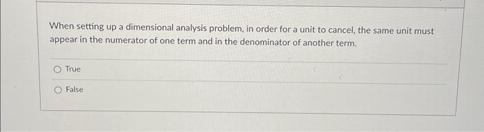 When setting up a dimensional analysis problem, in | Chegg.com