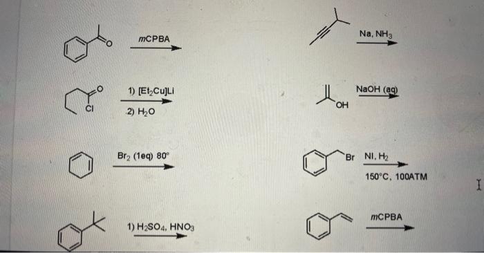 Solved mCPBA Na,NH3 1) [Et2Cu]Li 11.NaOH(ag) I I | Chegg.com