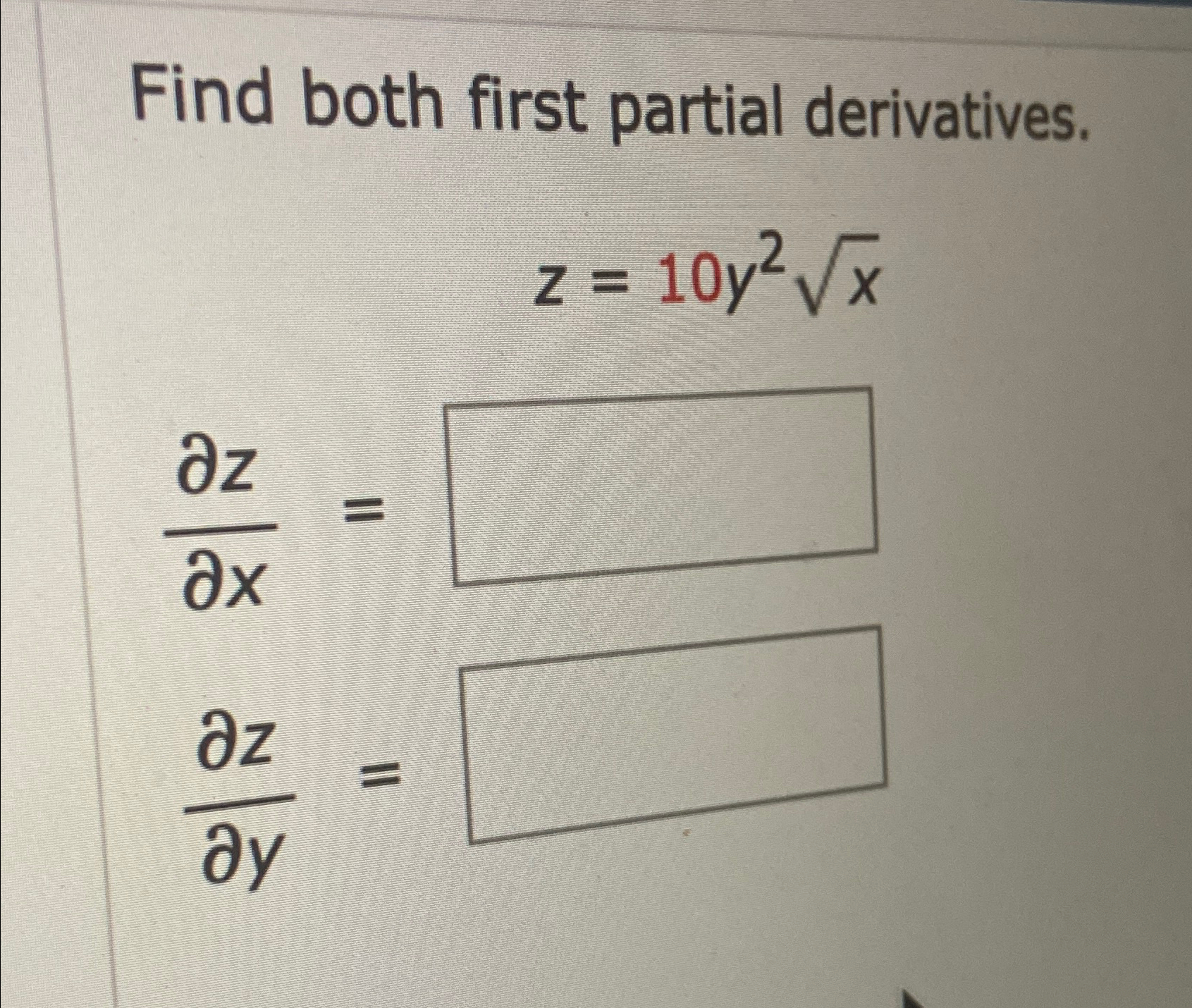 Solved Find both first partial | Chegg.com