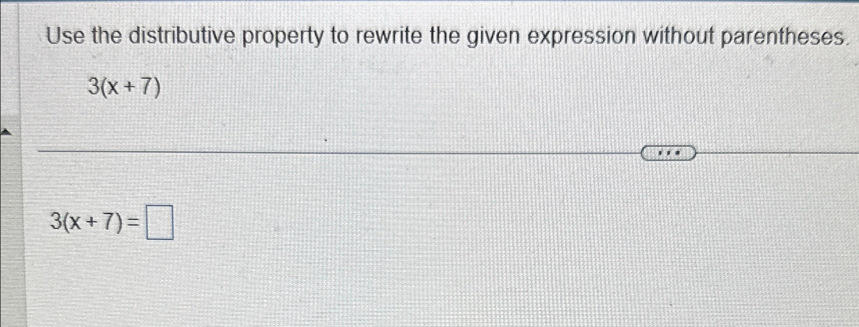 Solved Use the distributive property to rewrite the given | Chegg.com